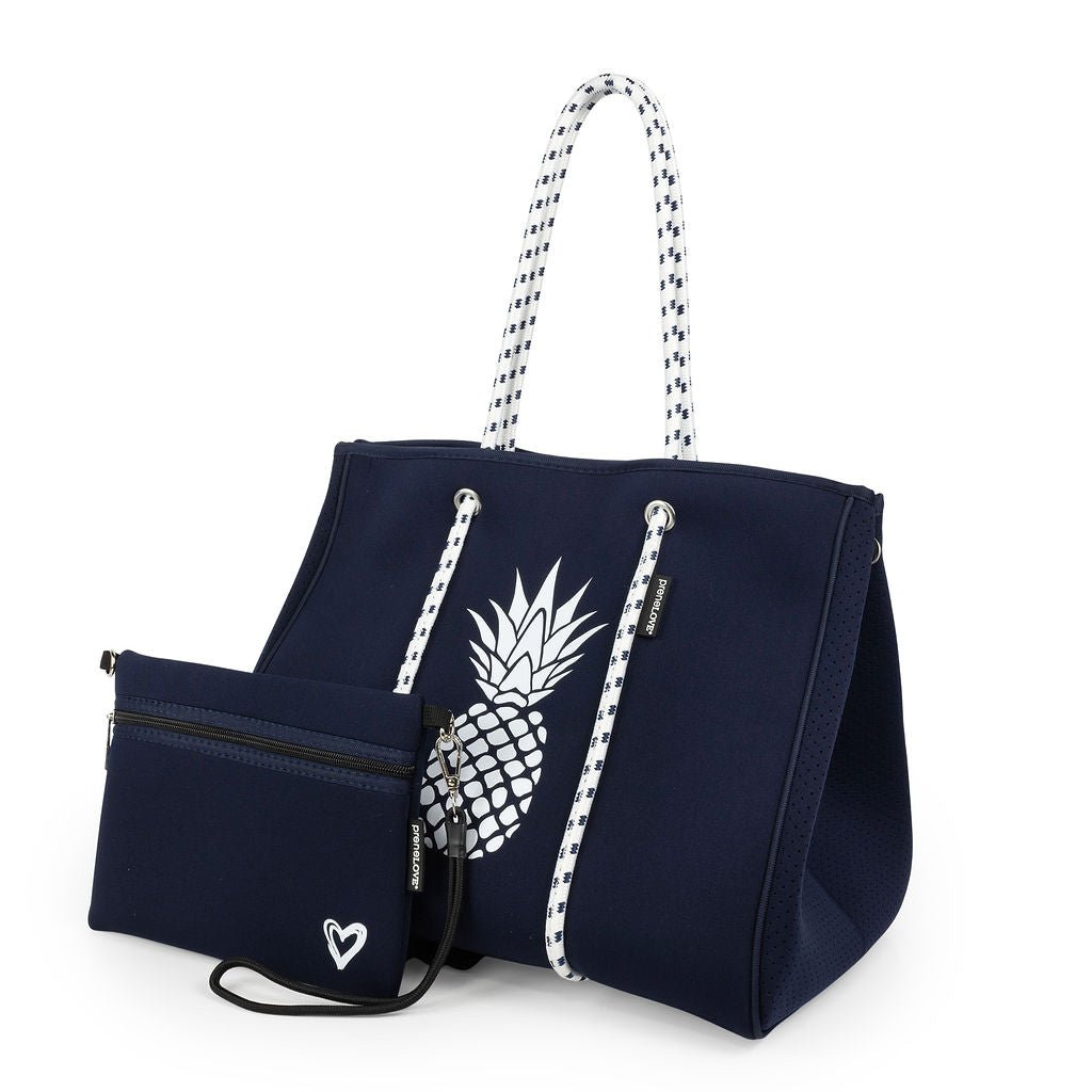 NEW: Classic Large Tote - Pineapple on Navy - preneLOVE®