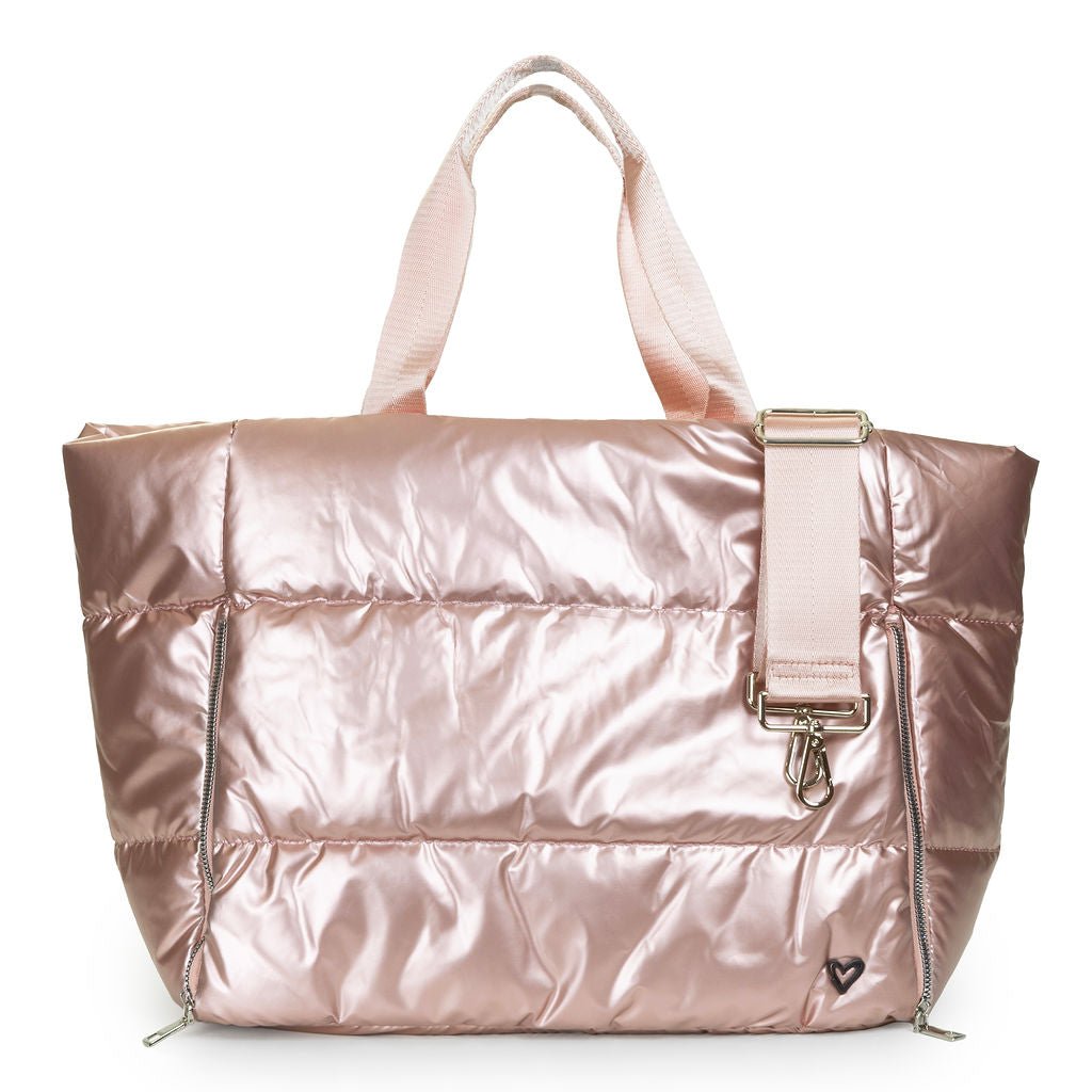 Panorama Puffer Large Tote - Metallic Pink - preneLOVE®